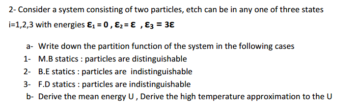 Solved 2- Consider a system consisting of two particles, | Chegg.com