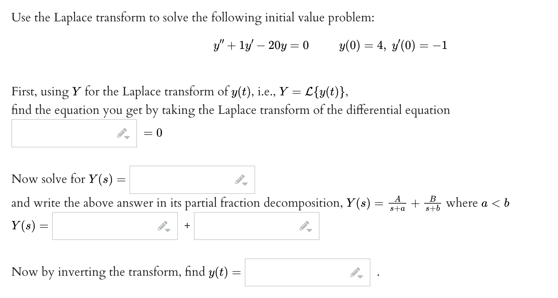 Solved Use the Laplace transform to solve the following | Chegg.com