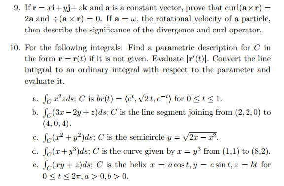 9. If r=xi+yj+zk and a is a constant vector, prove | Chegg.com