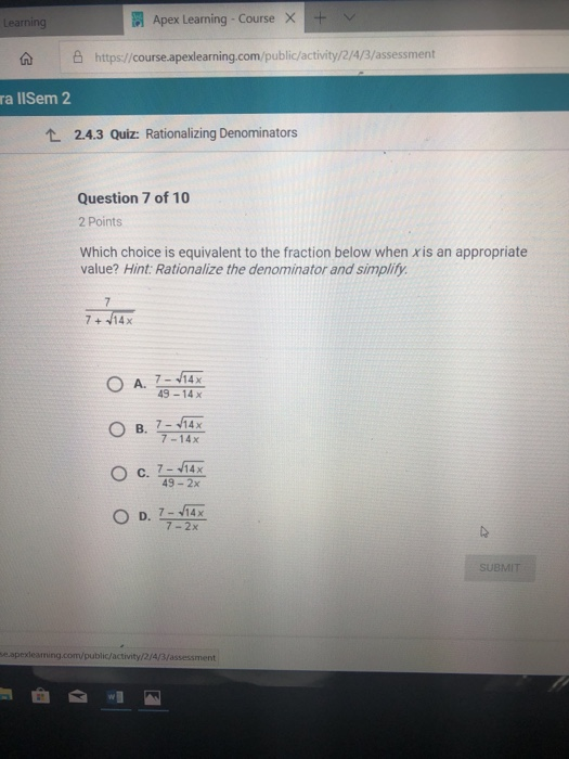 Solved Learning Apex Learning. Course × | Chegg.com
