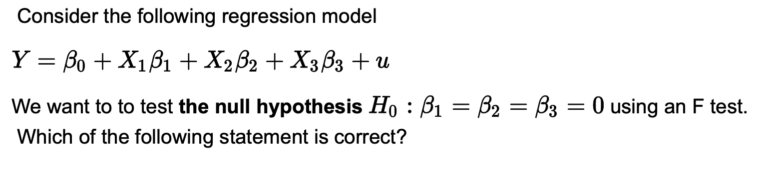 Solved Consider the following regression model | Chegg.com