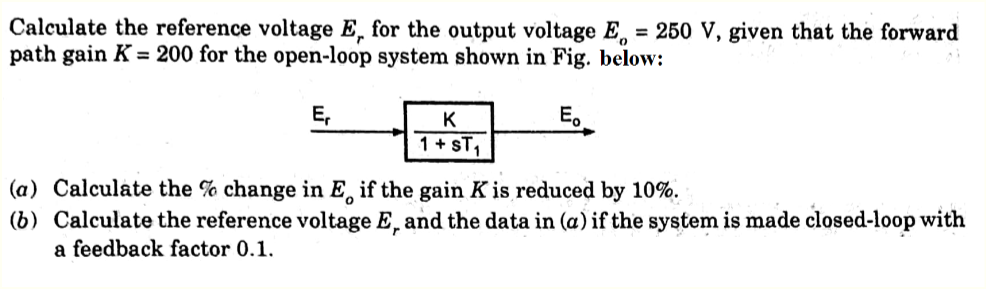 Solved Calculate the reference voltage Er for the output | Chegg.com