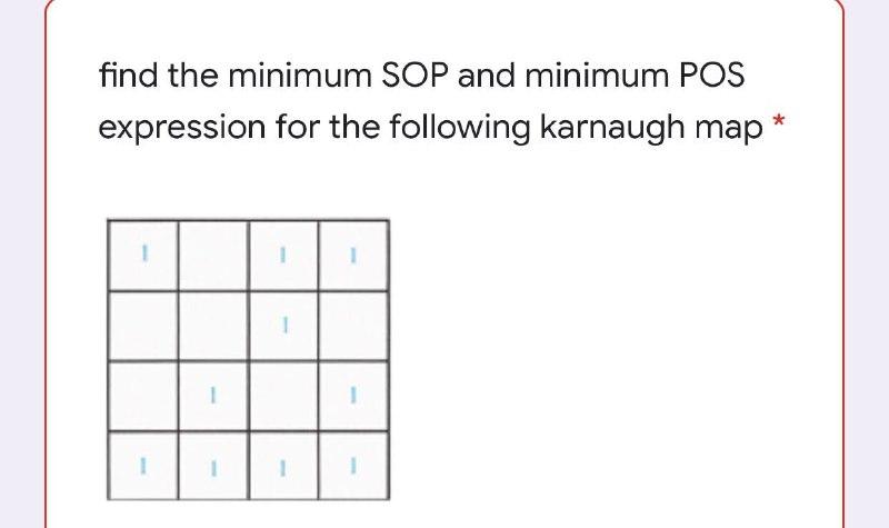 Solved find the minimum SOP and minimum POS expression for | Chegg.com