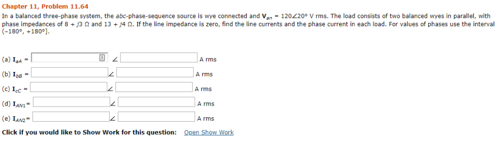 Solved Chapter 11, Problem 11.64 In a balanced three-phase | Chegg.com