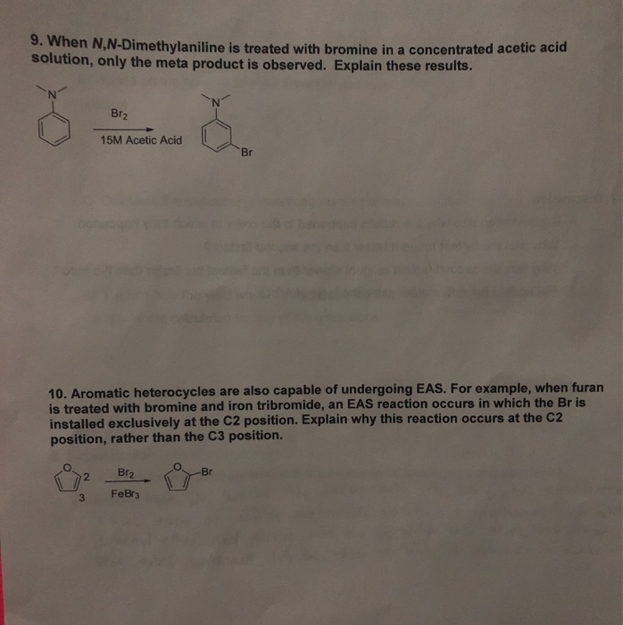 Solved 9. When N,N-Dimethylaniline is treated with bromine | Chegg.com