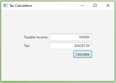 Solved Write a Java GUI program that will calculate tax for | Chegg.com