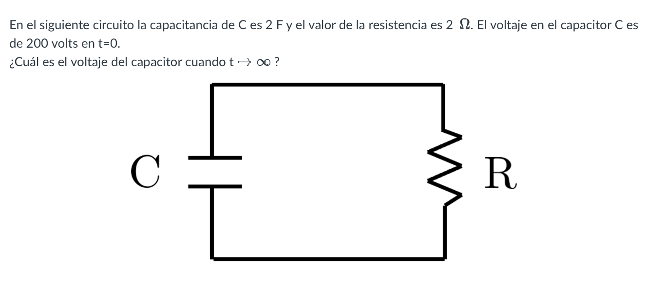Solved En el siguiente circuito la capacitancia de C es 2 ﻿F | Chegg.com