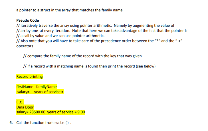 1 Allocating and Searching in an array Purpose: a. | Chegg.com