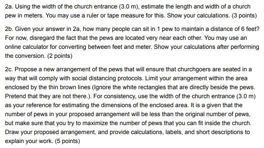 Solved Main Altar Left Altar Right Altar 24.5 m Measurement | Chegg.com