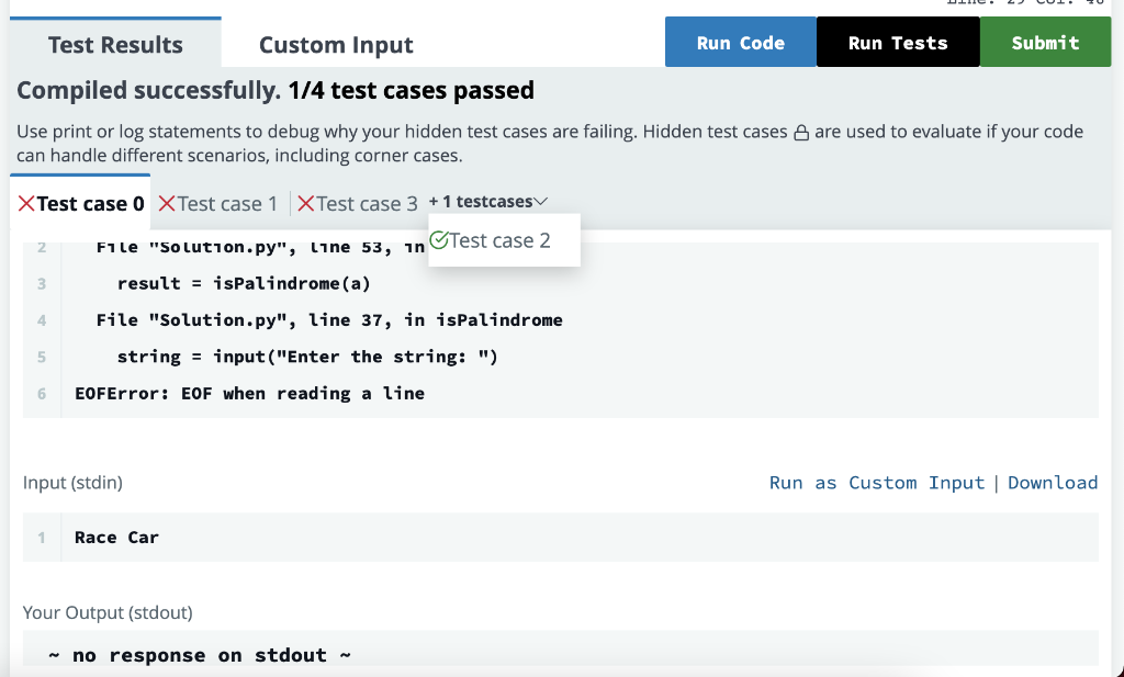 Solved 3. SE101:Module 2:Is Palindrome? Given a string, | Chegg.com