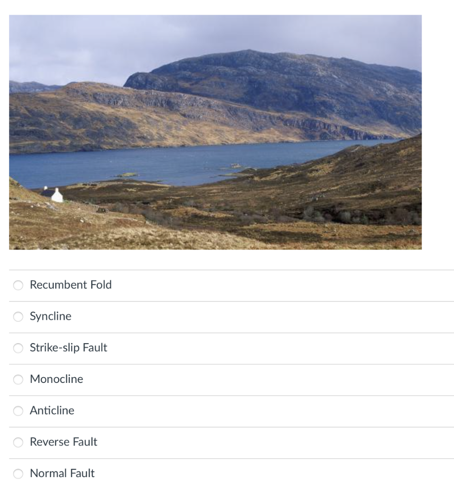 Solved Recumbent Fold Syncline Strike-slip Fault Monocline | Chegg.com