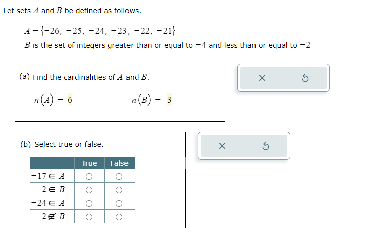 Solved Let sets A and B ﻿be defined as | Chegg.com