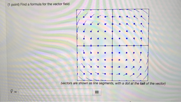 Solved (1 point) Find a formula for the vector field | Chegg.com