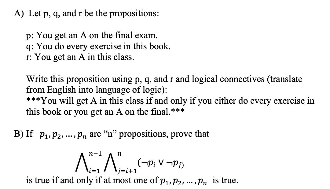 Solved A Let P Q And R Be The Propositions P You Get An