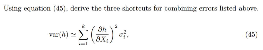 1) The standard error of a sum 2) The fractional | Chegg.com