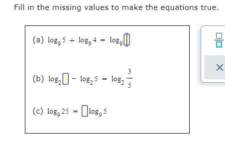 Solved Fill in the missing values to make the equations | Chegg.com