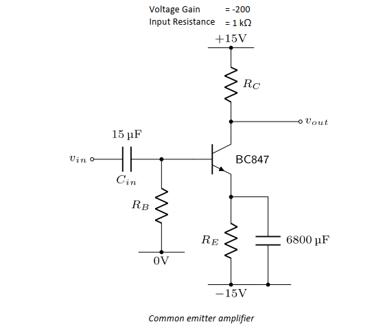 Part 1. Common-Emitter Amplifier Design Given the | Chegg.com