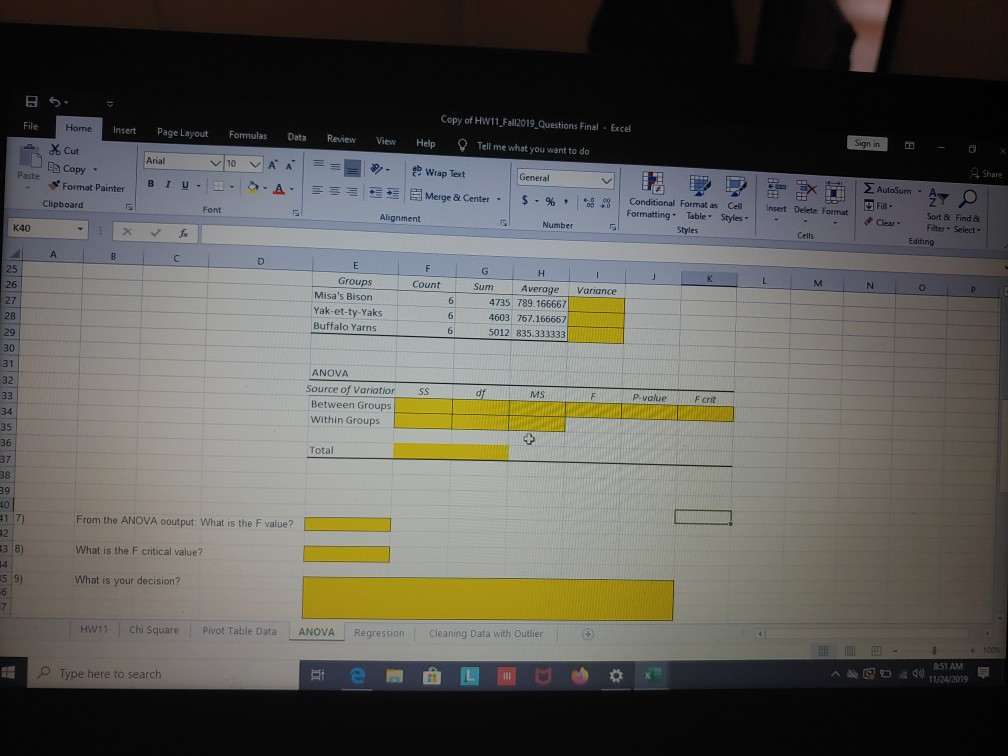 Solved f Format Painter Merge & Center Conditional Format as | Chegg.com