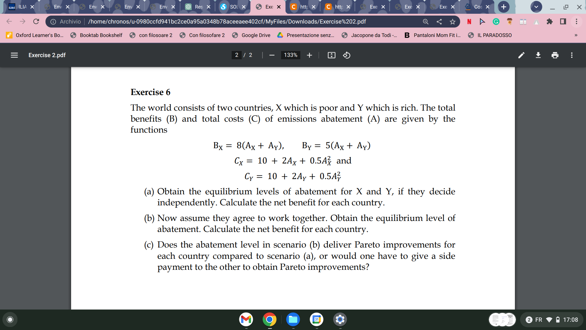Solved Exercise 6The world consists of two countries, x | Chegg.com