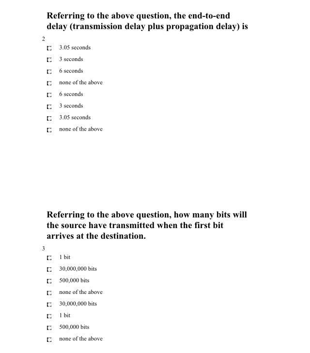 Solved Referring to the above question, the end-to-end delay | Chegg.com