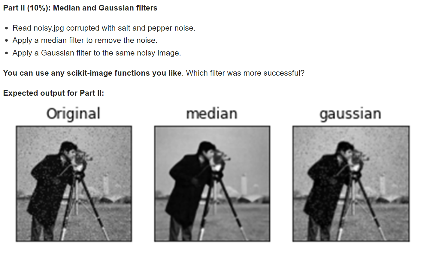 Solved Part I (10\%): Computing linear filters in | Chegg.com