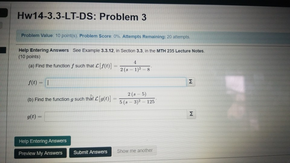 Solved Hw14-3.3-LT-DS: Problem 3 Problem Value: 10 point(s). | Chegg.com