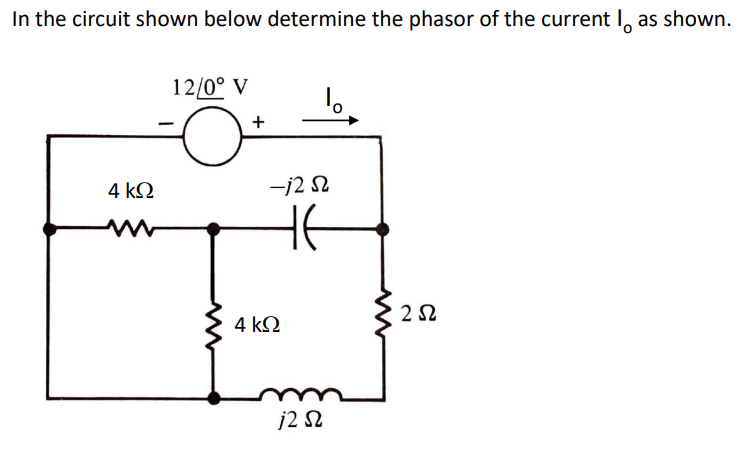 Solved In the circuit shown below determine the phasor of | Chegg.com