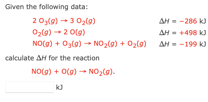 Solved Given the following data: | Chegg.com