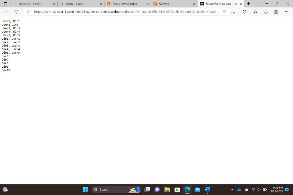 Solved Your program should have 10 Directories that have | Chegg.com