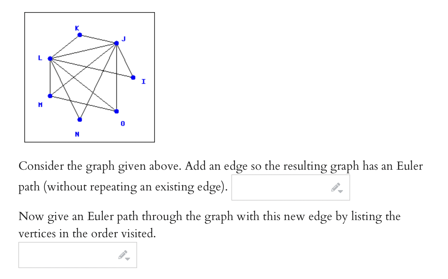 Solved Consider the graph given above. Add an edge so the | Chegg.com