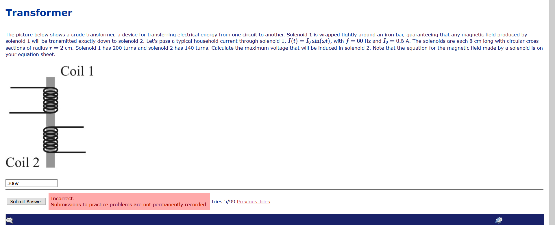 Solved Transformer The picture below shows a crude | Chegg.com