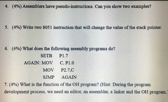 Solved Assemblers have pseudo-instructions. Can you show two | Chegg.com