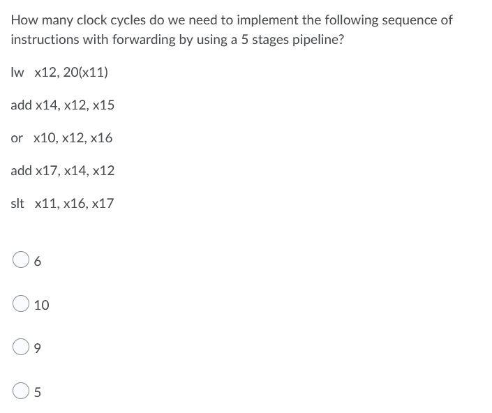 Solved How many clock cycles do we need to implement the | Chegg.com