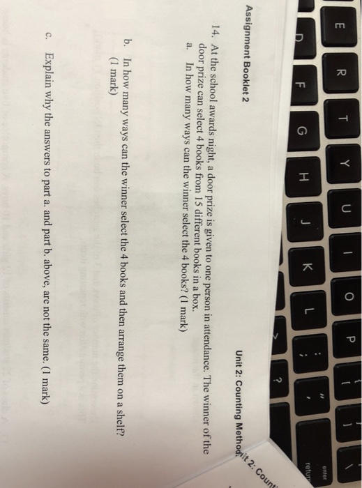Solved retu Assignment Booklet 2 Unit 2: Counting Method 14. | Chegg.com