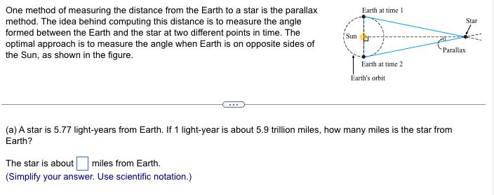 Solved One method of measuring the distance from the Earth | Chegg.com