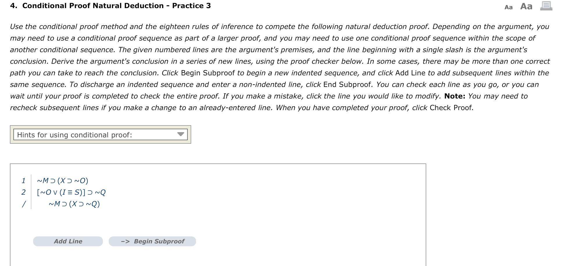 Solved 4. Conditional Proof Natural Deduction - Practice 3 | Chegg.com