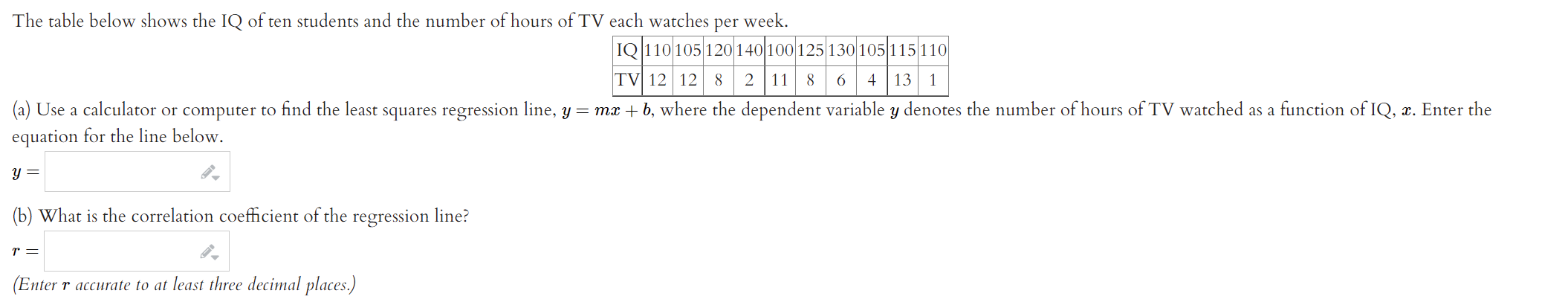 Solved Given the table below, answer the following | Chegg.com