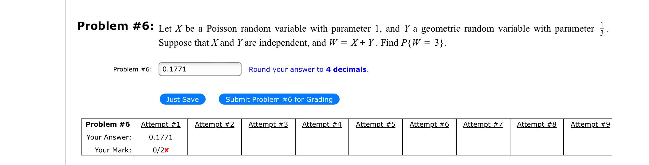 Solved Problem 6 Let X Be A Poisson Random Variable With 0345