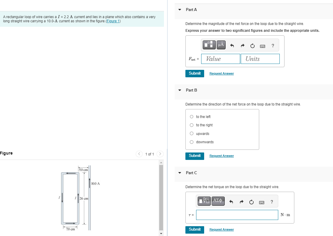 Solved Part AA rectangular loop of wire carries a \( | Chegg.com