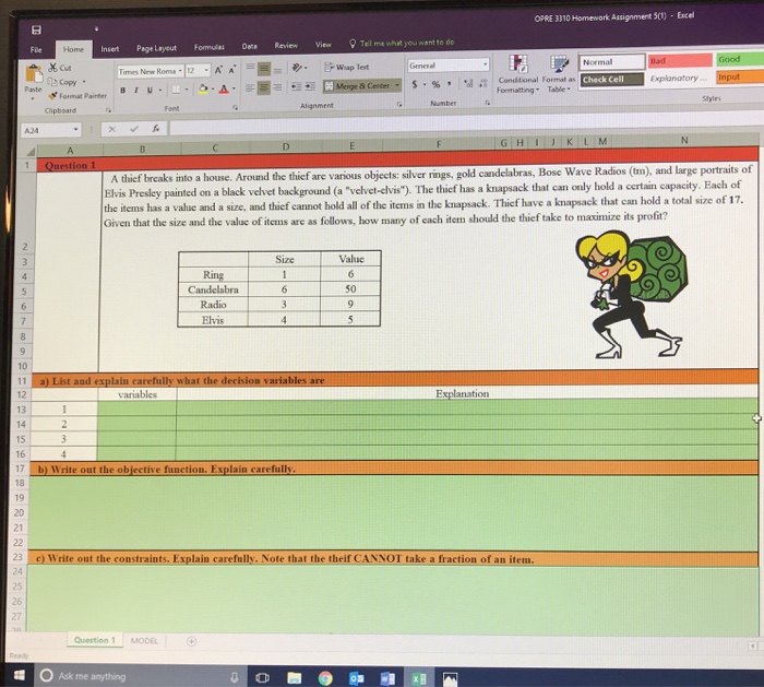 Solved Opre 3310 Homework Assignment Sct Excel Inset Page 7464