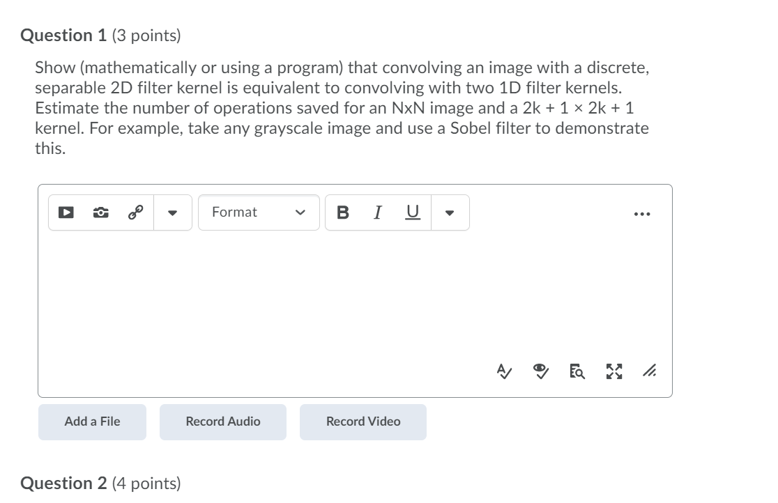 Solved Question 1 (3 points) Show (mathematically or using a | Chegg.com