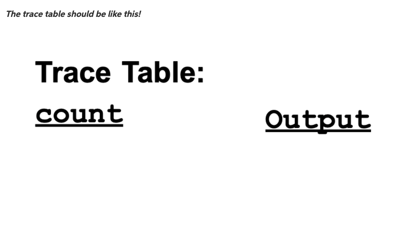 Solved Make trace tables and find the output for the | Chegg.com