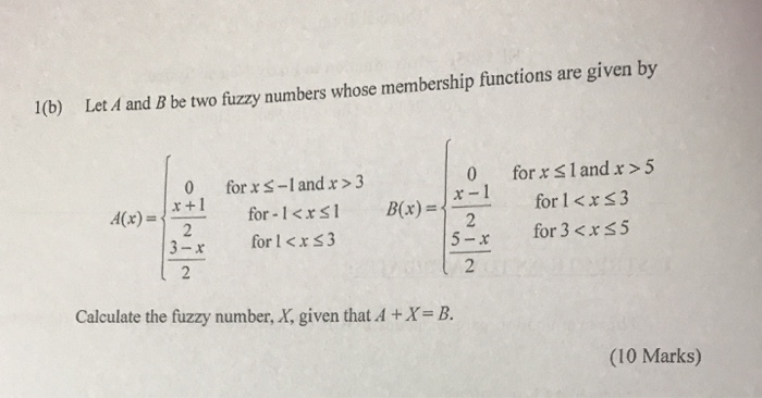 Solved Let A and B be two fuzzy numbers whose membership | Chegg.com