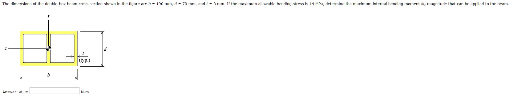 Solved The dimensions of the double-box beam cross section | Chegg.com