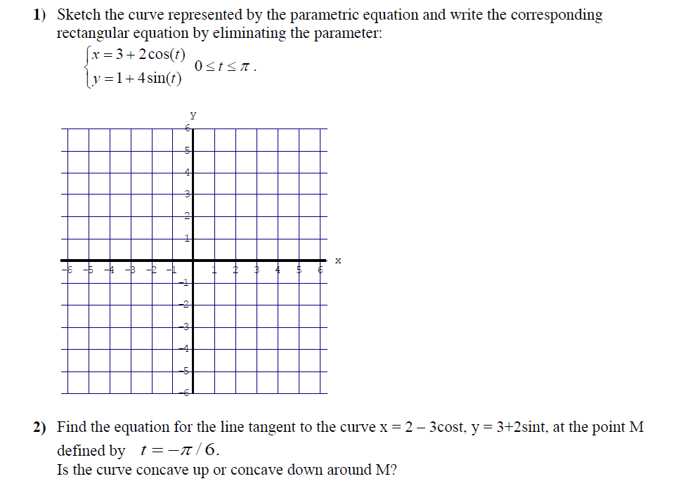 Solved 1) Sketch the curve represented by the parametric | Chegg.com
