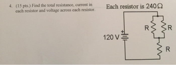 Solved (15 pts.) Find the total resistance, current in each | Chegg.com