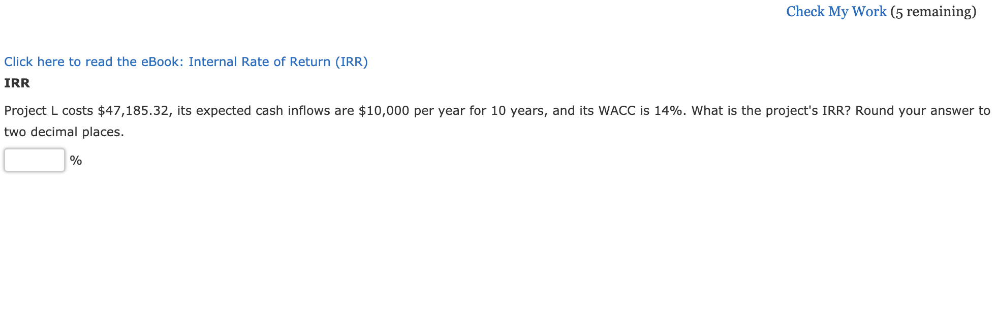 Solved Check My Work (5 remaining) Click here to read the | Chegg.com