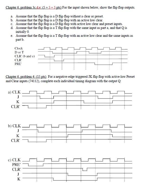 Chapter 6, problem 3c.d.e: (5+5+5pts) For the input | Chegg.com