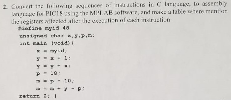 2 Convert The Following Sequences Of Instructions In Chegg