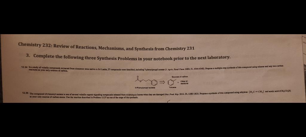 Solved Chemistry 232: Review of Reactions, Mechanisms, and | Chegg.com